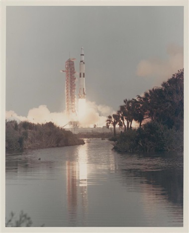 Apollo 13 The doomed Saturn V rocket taking off from Cape Kennedy for ...